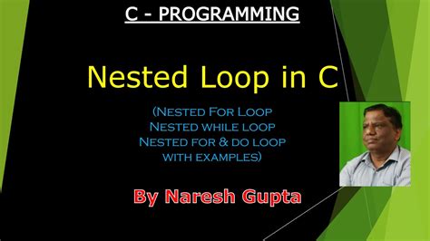 nested loop in c nesting of loops in c c programming youtube