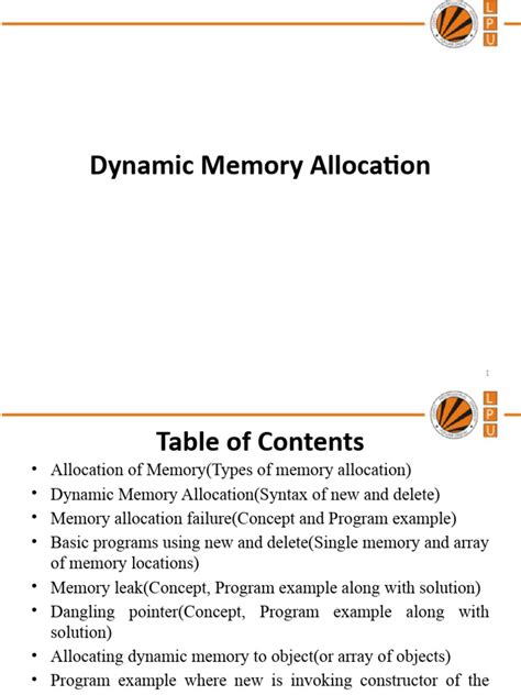 dynamic memory allocation pdf pointer computer programming computing