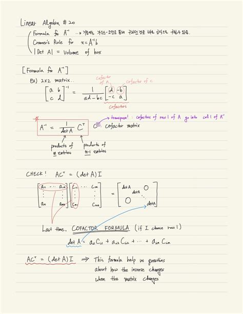 from the bottom [mit linear algebra] 20 cramer s rule inverse matrix and volume