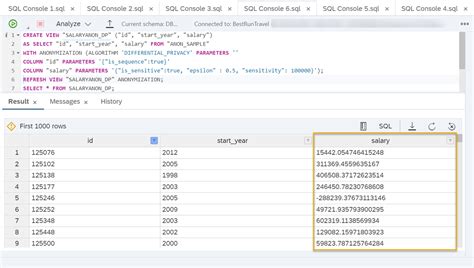Create Anonymized Views Using Differential Privacy SAP Tutorials