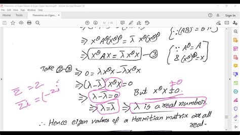 theorems on eigen values of hermitian skew hermitian and unitary matrices youtube
