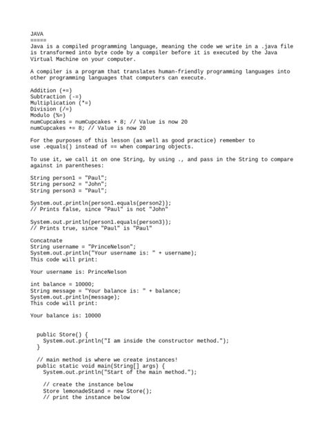 java notes pdf integer computer science constructor object oriented programming