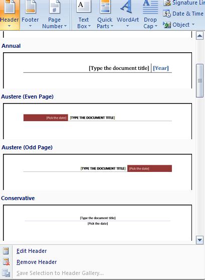 difference between header and footer purpose how to set edit header and footer