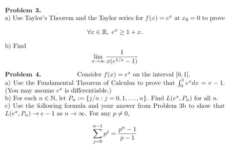 solved problem 3 0 to prove a use taylor s theorem and