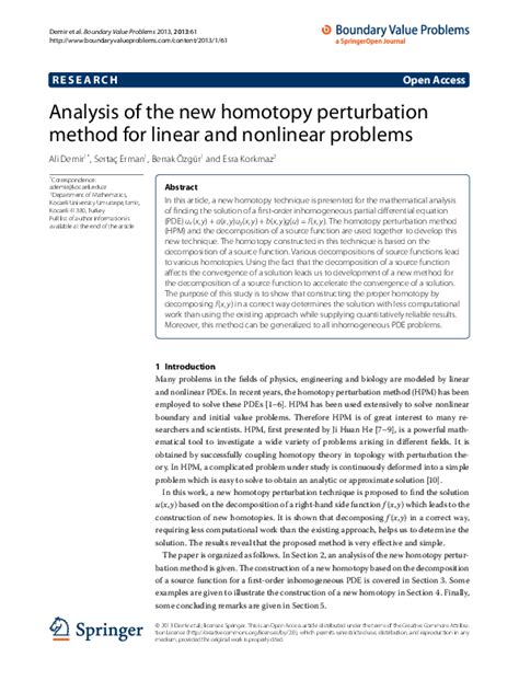 pdf analysis of the new homotopy perturbation method for linear and nonlinear problems alİ