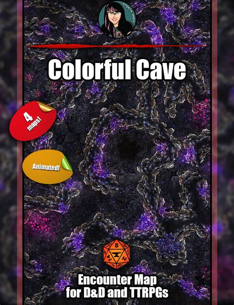 Colorful Cave Animated For FVTT Angela Maps Free Static And