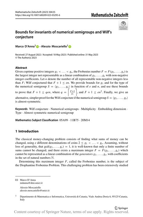 pdf bounds for invariants of numerical semigroups and wilf s conjecture