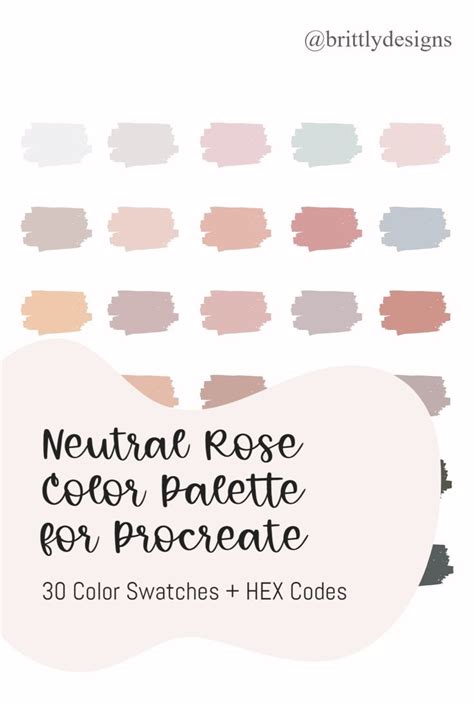Neutral Rose Color Palette For Procreate On IPad Floral Colors