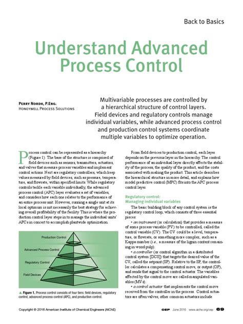 understand advanced process control back to basics pdf control theory feedback