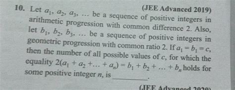 arithmetic progression with common difference 2 also let b1 b2 b3