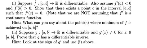 solved i suppose f [a b] → r is differentiable also