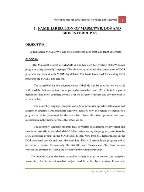 mpmc lab manual cylcle 1 pdf assembly language string computer science