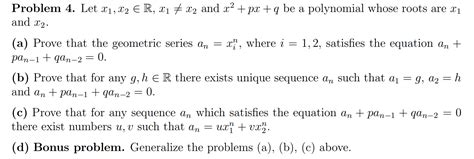 solved problem 4 let x1 x2∈r x1 x2 and x2 px q be a