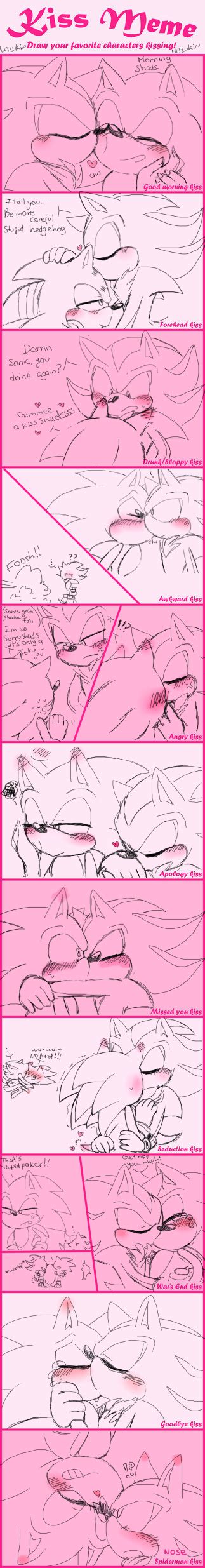 Kiss Meme Sonadow By Linzuki Sonic And Shadow Sonic Heroes Sonic Art