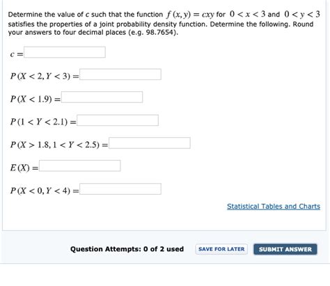 solved determine the value of c such that the function f x