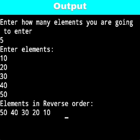 Codeforhunger Learn Coding Easily C Program To Print Array Elements In Reverse Order