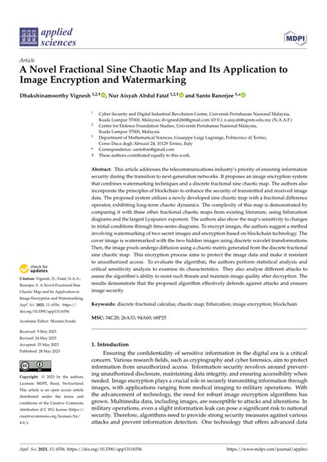 pdf a novel fractional sine chaotic map and its application to image encryption and watermarking