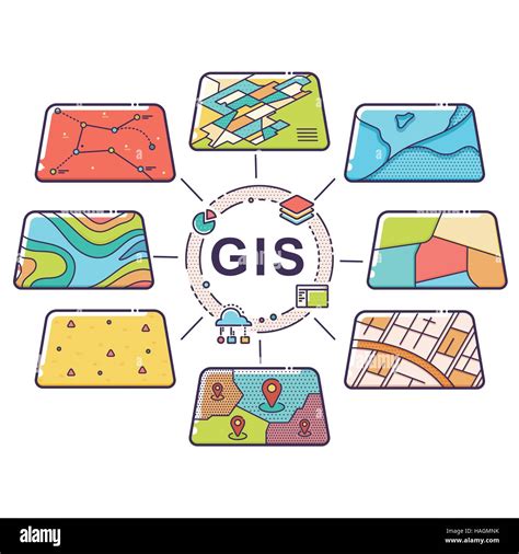 Vector Illustration Of GIS Spatial Data Layers Concept For Business