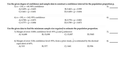 solved use the given degree of confidence and sample data to