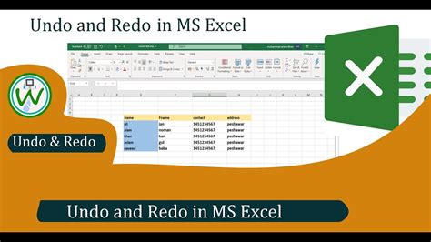 Use Of Undo And Redo In MS Excel YouTube
