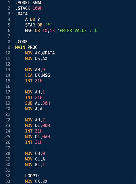 solved here is a code screenshot in assembly language for