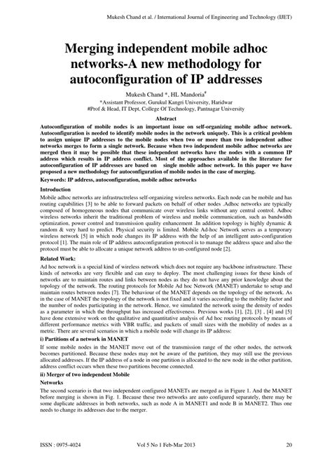 pdf merging independent mobile adhoc networks a new methodology for autoconfiguration of ip