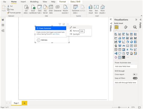 refresh power bi dataset by integrating power automate in the report