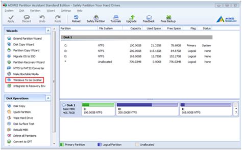 aomei partition assistant partition magic to create windows 10 or 8 1 8 bootable usb drive