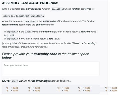 solved assembly language program write a c callable