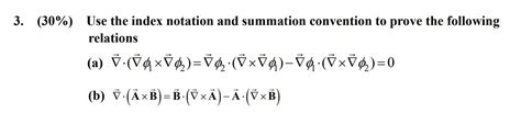 solved 30 use the index notation and summation