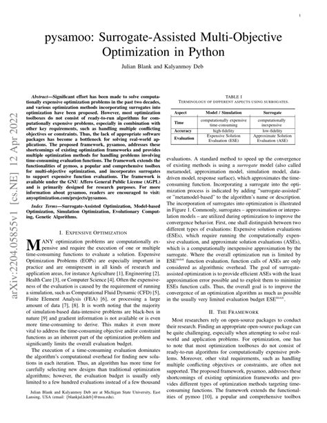 pdf pysamoo surrogate assisted multi objective optimization in python