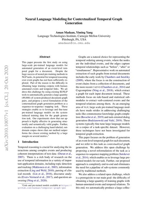 neural language modeling for contextualized temporal graph generation deepai