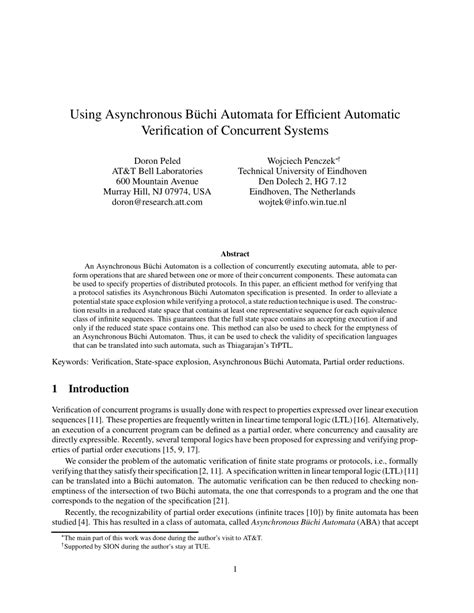 pdf using asynchronous büchi automata for efficient automatic verification of concurrent systems