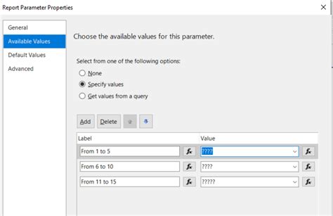 Reporting Services Setting A List Of Several Values To One SSRS