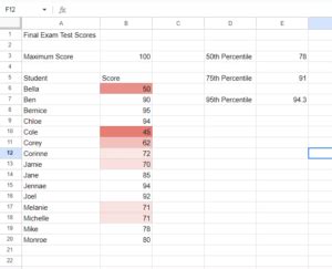 What S The Percentile Function In Google Sheets
