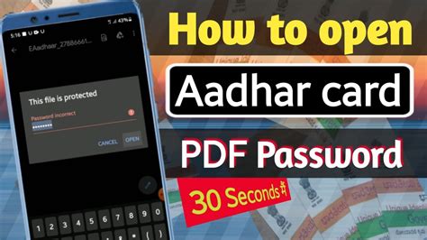 Password To Open Pdf Aadhar Card 2022 Adhar Card Pdf File Open