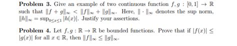 solved problem 3 give an example of two continuous function