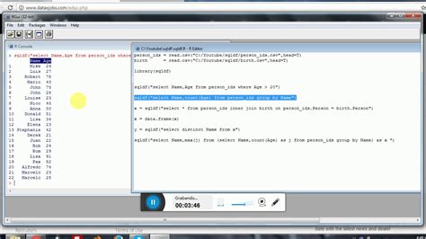 Executing Sql Queries In R Using The Sqldf Package YouTube