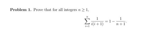 solved problem 1 prove that for all integers n≥1