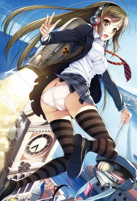 Wallpaper Long Hair Anime Girls Brunette Ass Cartoon Brown Eyes