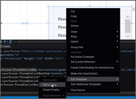 Appearance PinnableListBox Wpf Syncfusion