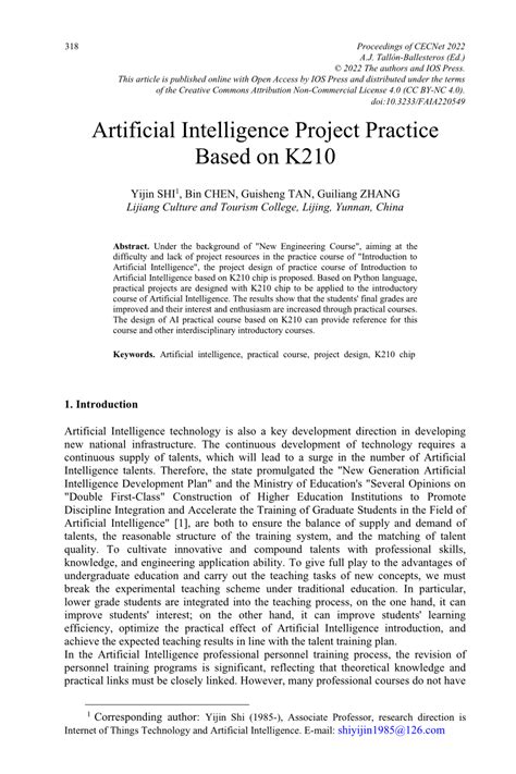 pdf artificial intelligence project practice based on k210