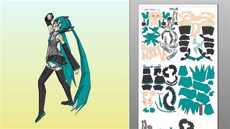 Hatsune Miku Anime Paper Paper Doll Template Papercraft Templates Sexiz Pix