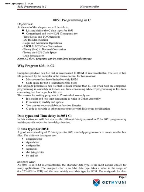 electrical engineering engineering microcontroller 8051 programming in c notes pdf binary