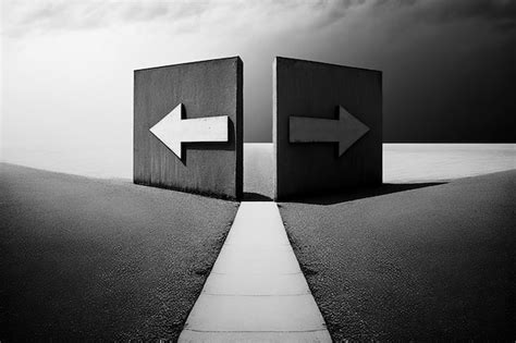 Premium Photo Modern Illustration A Road With Diverging Arrows