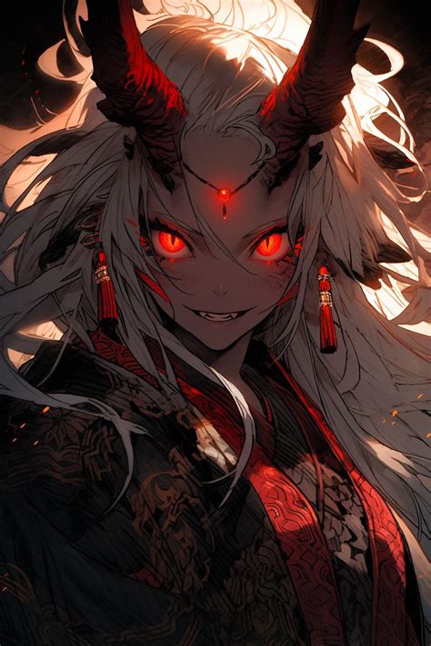 Download Wallpaper 800x1200 Girl Demon Devil Horns Red Anime Iphone 4s4 For Parallax Hd