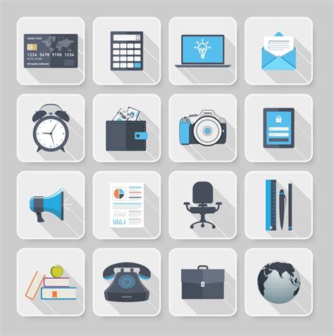 Premium Vector Flat Icons With Long Shadow