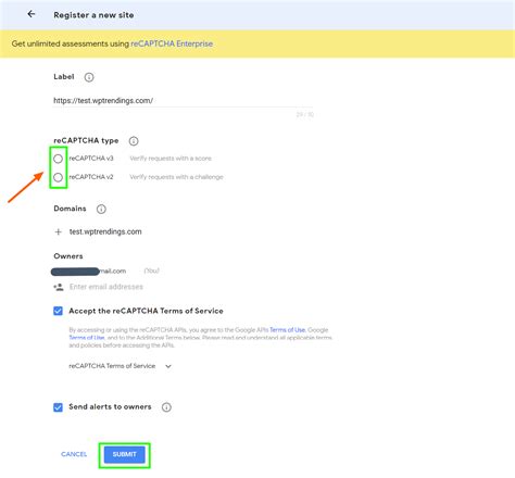 Google ReCAPTCHA Integration Fluent Support