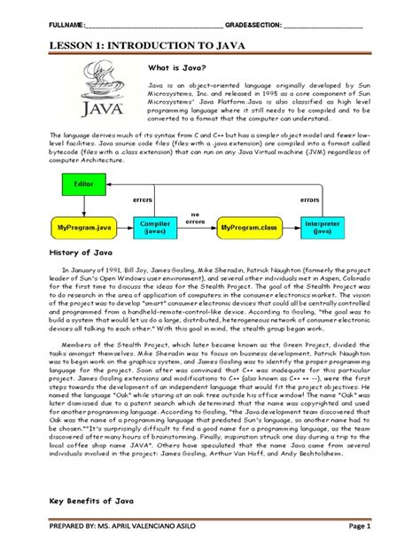 lesson1 introduction to java pdf java virtual machine java programming language