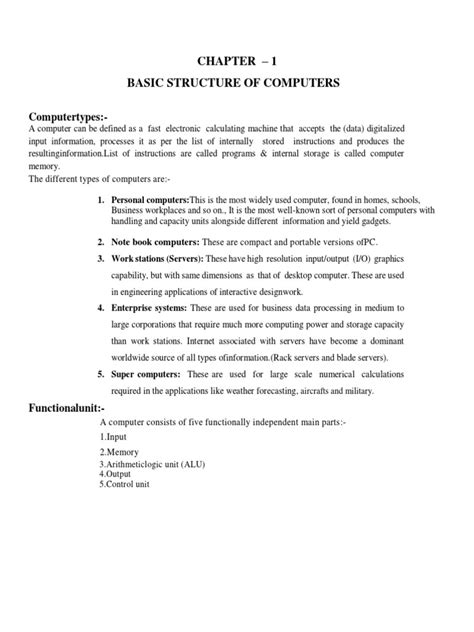 chapter 1 basic structure of computers computertypes pdf computer data storage central